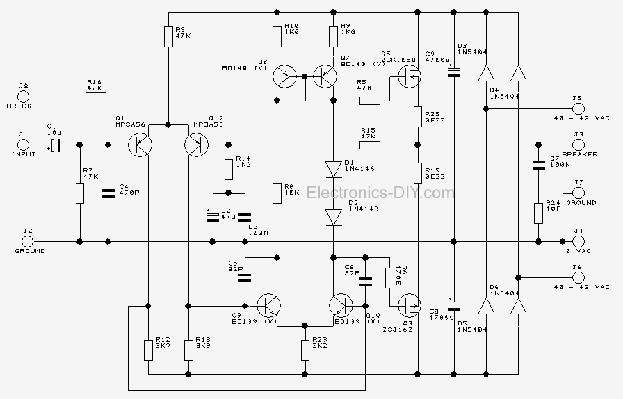 Transistor Bridge Amplifier Circuit